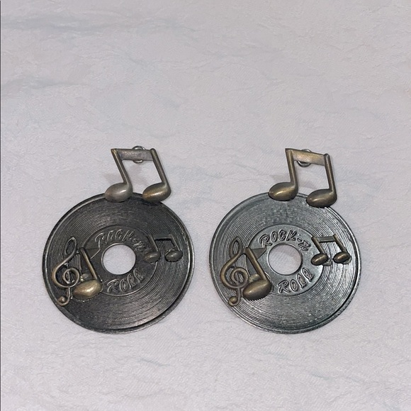 Jewelry | Vintage Music Note Record Earring Set Rocknroll | Poshmark